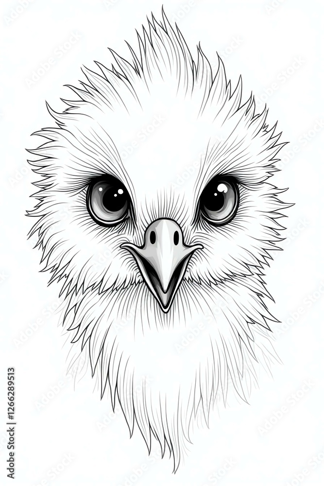 stunning illustration of bird face drawing layout for coloring sheet ...