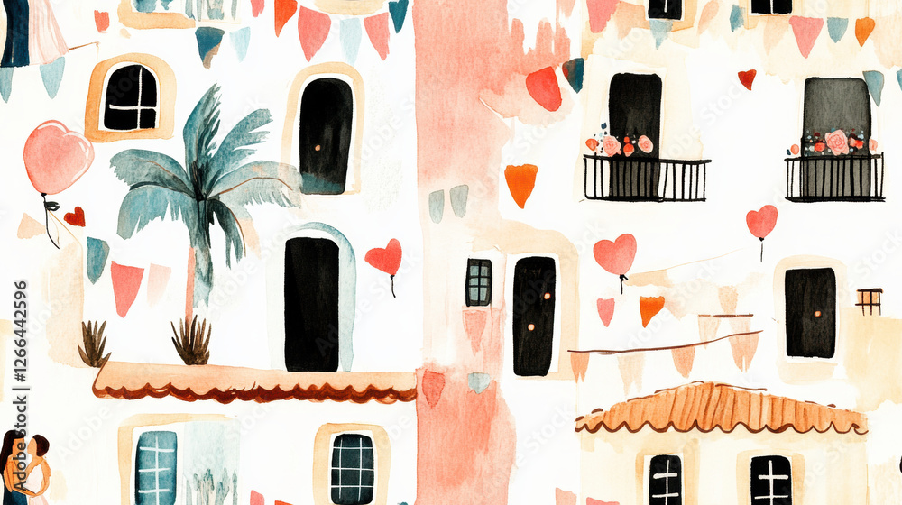 Seamless Colombia, A couple dances salsa on a vibrant Cali street ...