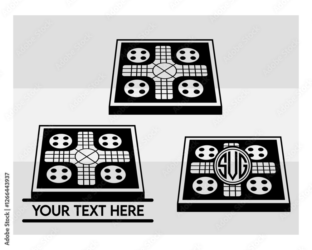 Vector de Stock Ludo Board Outline SVG Silhouette, Ludo Silhouette ...