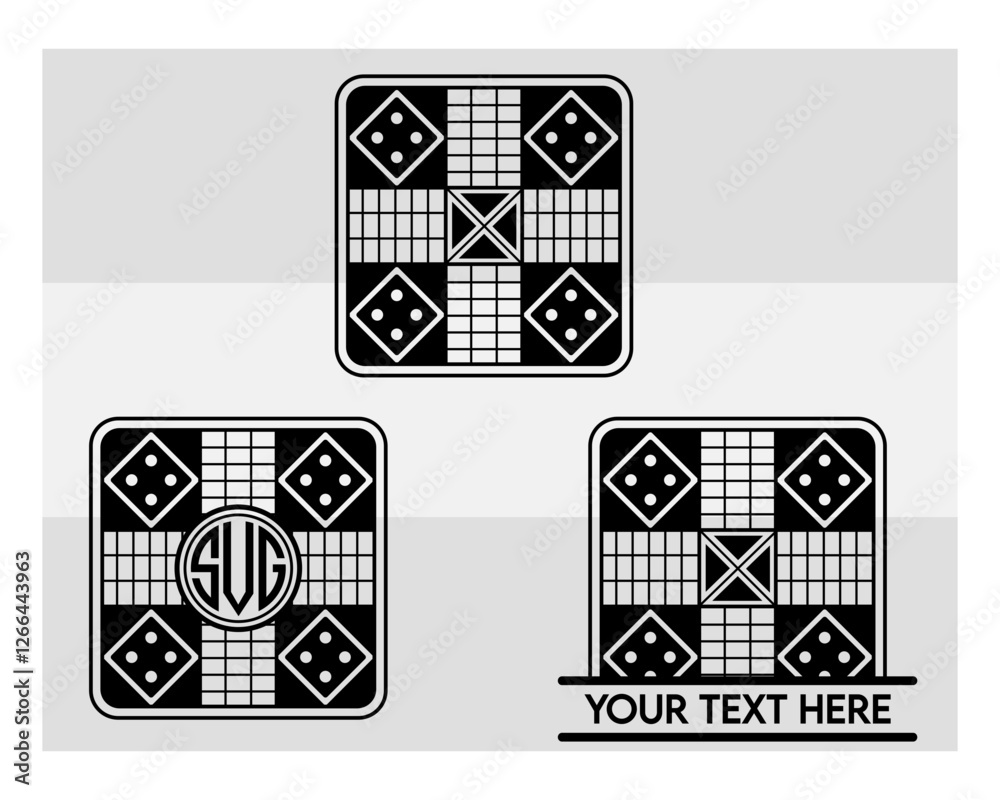 Vector de Stock Ludo Board Outline SVG Silhouette, Ludo Silhouette ...