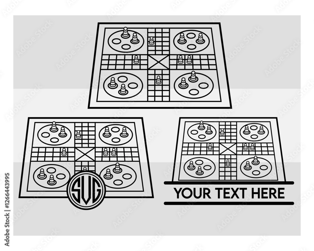 Ludo Board Outline SVG Silhouette, Ludo Silhouette, Sports Svg, Ludo ...