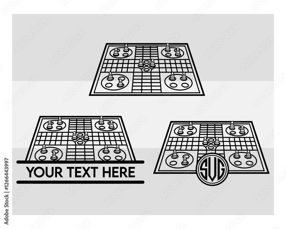 Vector de Stock Ludo Board Outline SVG Silhouette, Ludo Silhouette ...