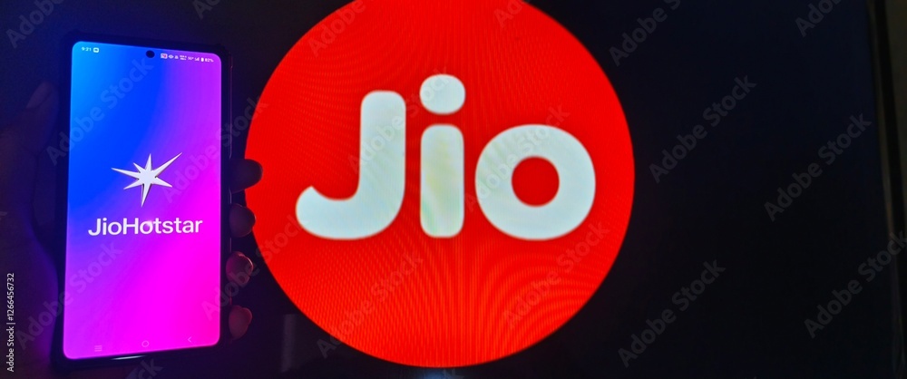 New Delhi, India - February 15 2025. Jio hotstar app icon on mobile ...