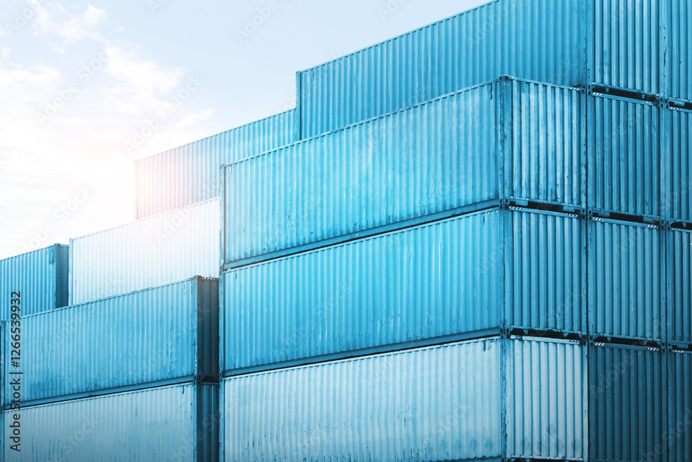 Bulk Shipping Containers at Warehouse Port. Handling of Logistic ...