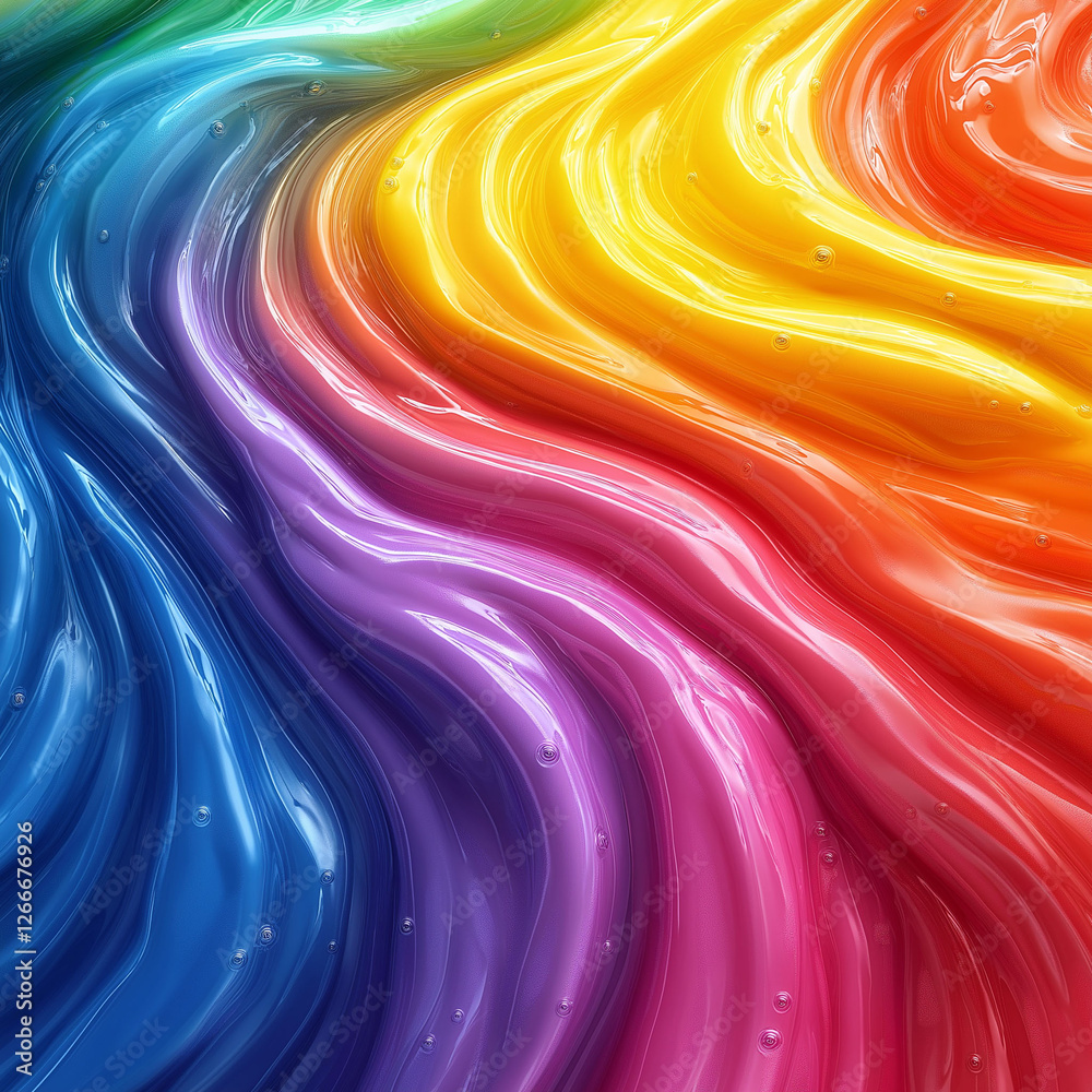 Vibrant Swirling Colors: Close-Up of Abstract Fluid Art with Rich ...