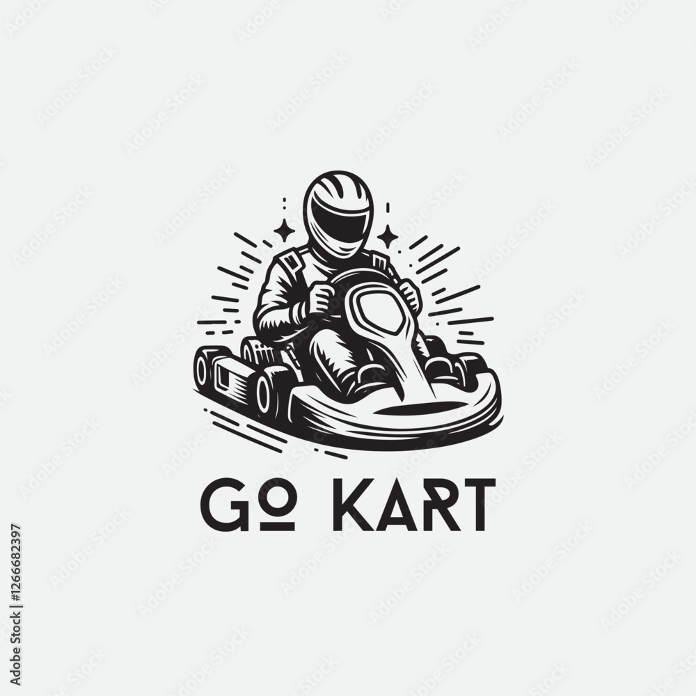 Karting Vector logo design template. Go Kart racing illustration, good ...