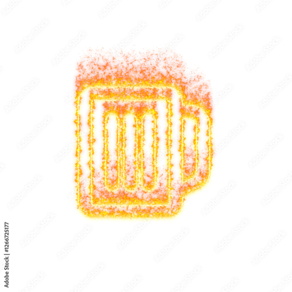 Burning icon beer on transparent background. Flames and small fire ...