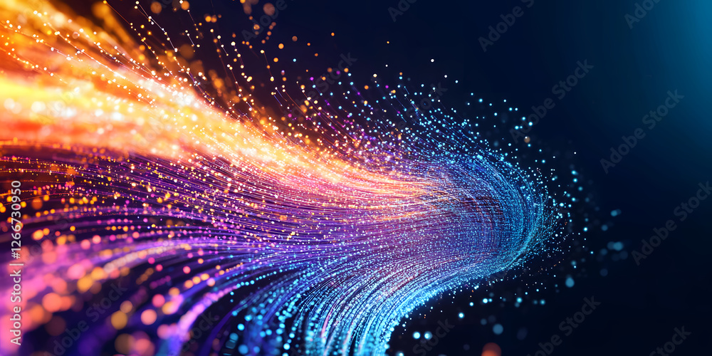 Vibrant Data Flow: An Illumination of Colored Light Particle Trails in ...