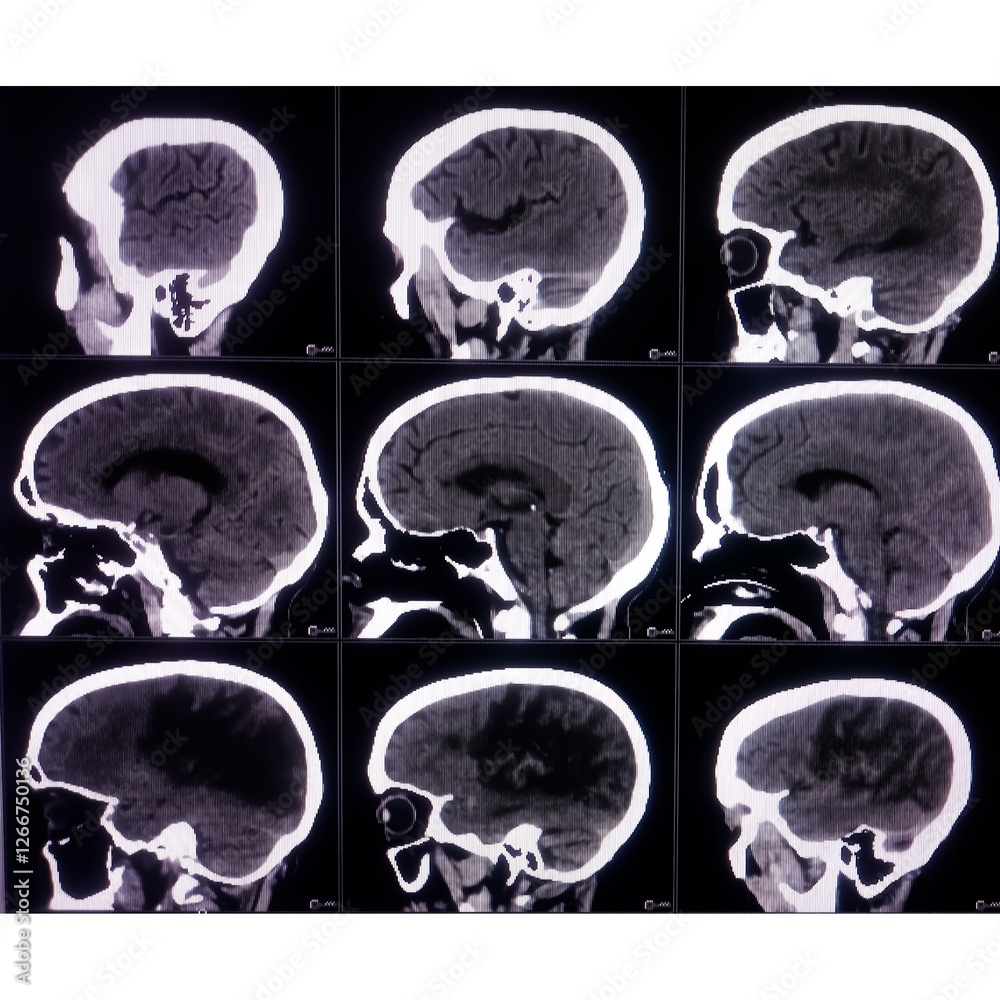 CT scan of brain, Intraventricular hemangioma with adjoining ...