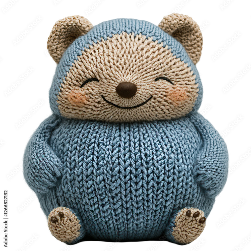Adorable handcrafted peccary plush toy with soft knitted texture on a ...