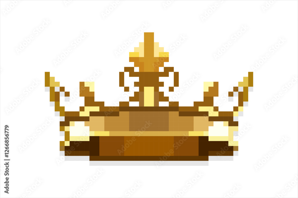Pixel art of king crown. Pixelated crown icon for games design. Stock ...