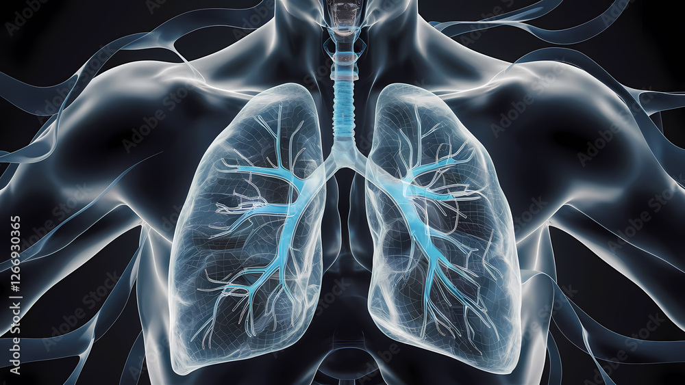 3D Render of the Human Respiratory System With the Intricate Structure ...