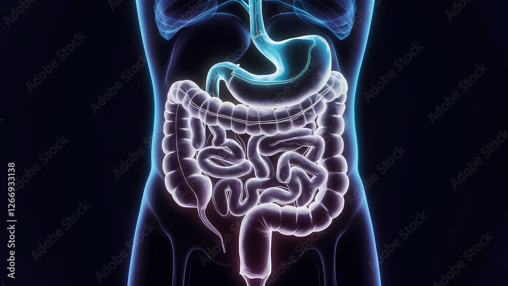 A Futuristic X-Ray Visualization of the Human Digestive System With ...