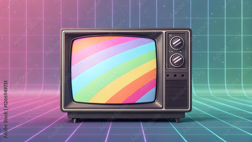 Abstract pastel neon rainbow pixel texture bg video screen. Tv pattern ...