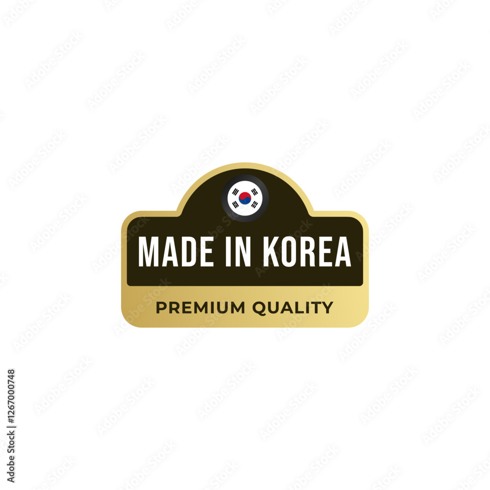 made in korean label vector isolated EPS. Made in korean label for ...