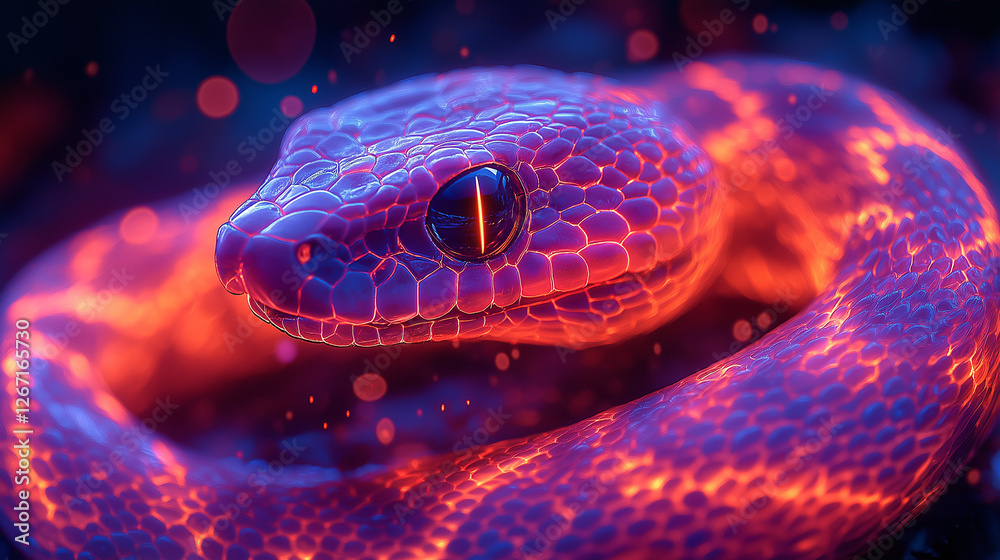 The Glowing Serpent: Where Bioluminescence Shimmers Scale by Scale, a ...