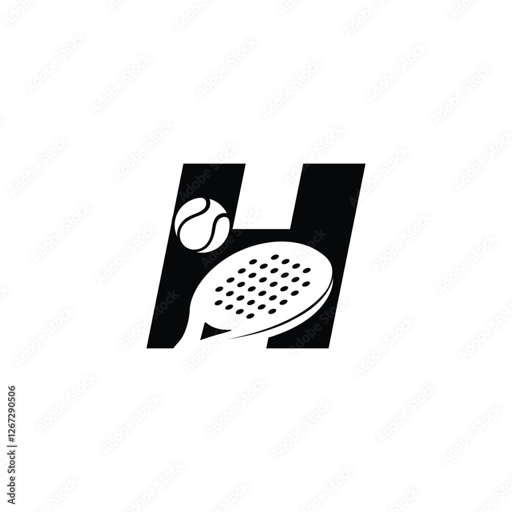 Padel font Letter H padel logo design vector Stock Vector | Adobe Stock