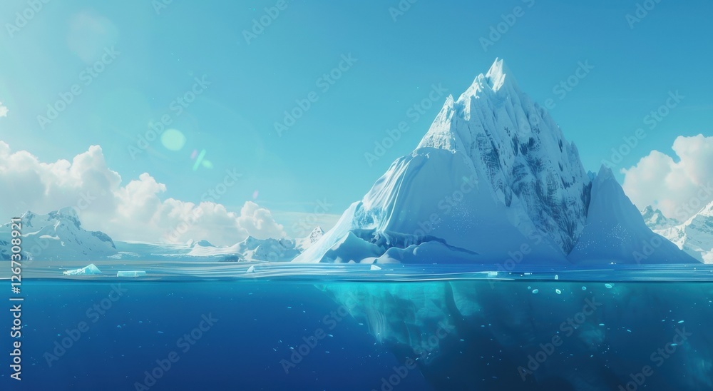 Iceberg Concept – Visible Tip Above Water with Massive Submerged ...