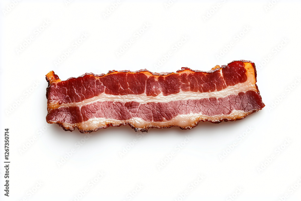 Crispy Bacon Strip: A perfectly cooked bacon strip, with its signature ...