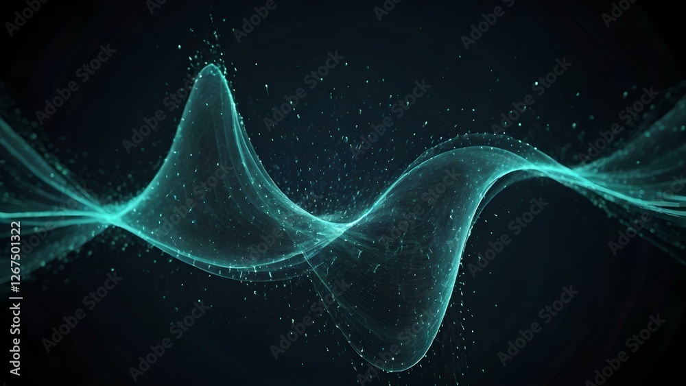 Futuristic Particle Wave with Rotating Swirling Shapes for Abstract ...