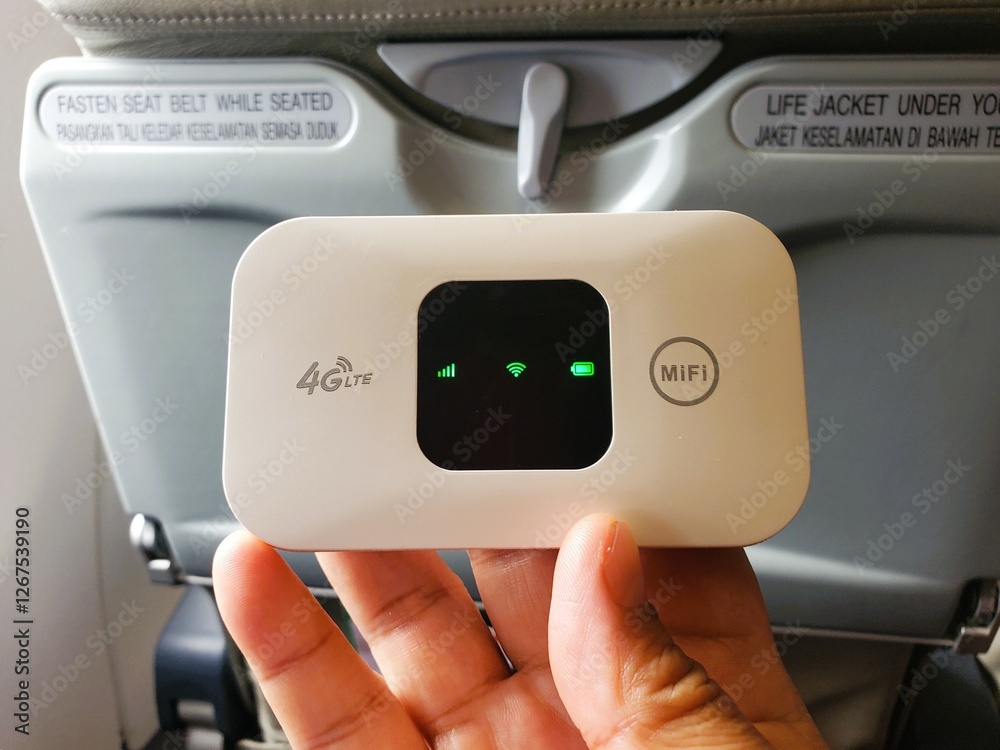 Bali, Indonesia - 28 Jan 2025 - A portable 4G LTE Wi-Fi hotspot, ready ...