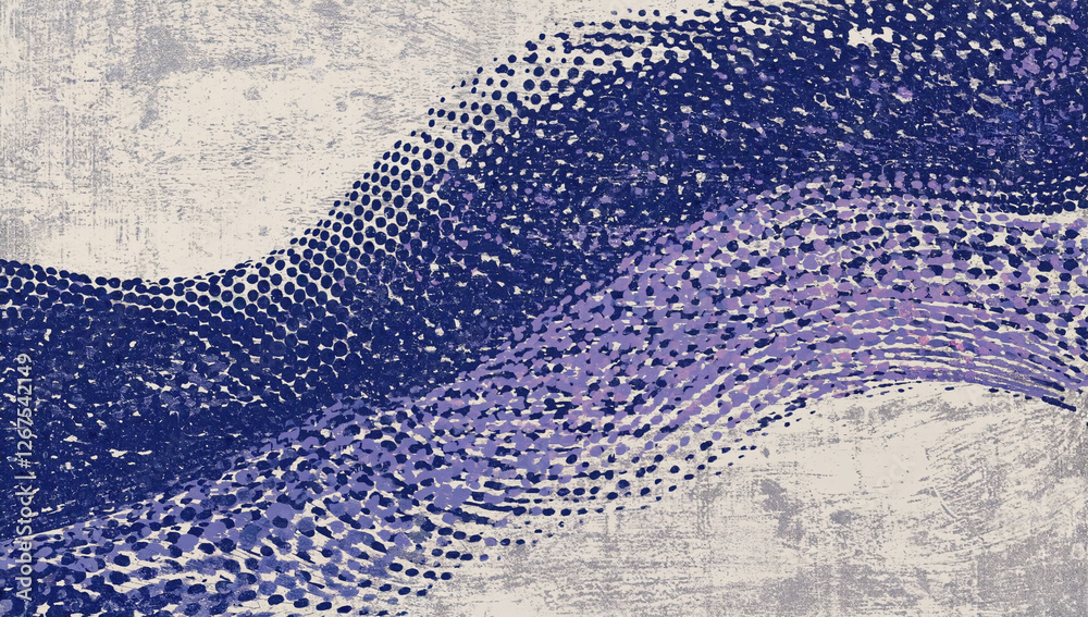 Abstract Indigo Wave: A mesmerizing abstract artwork featuring a ...
