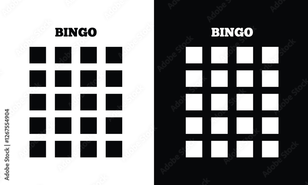 Bingo card random numbers printable template set. Vector illustration ...