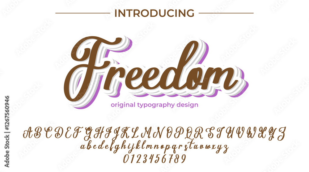 Freedom Font Stylish brush painted an uppercase vector letters ...