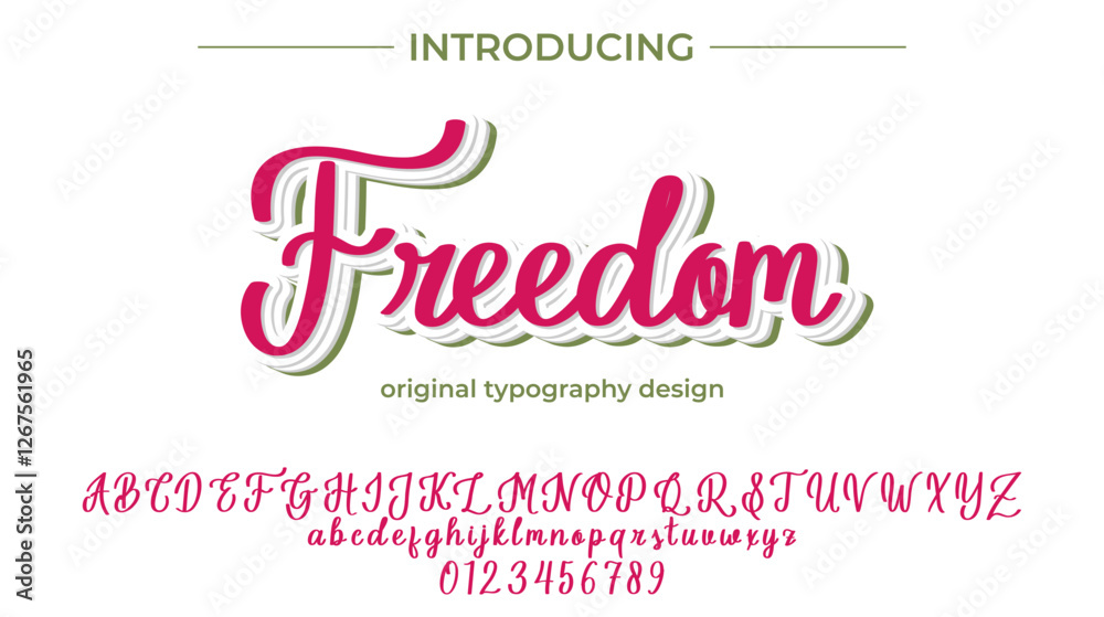 Freedom Font Stylish brush painted an uppercase vector letters ...