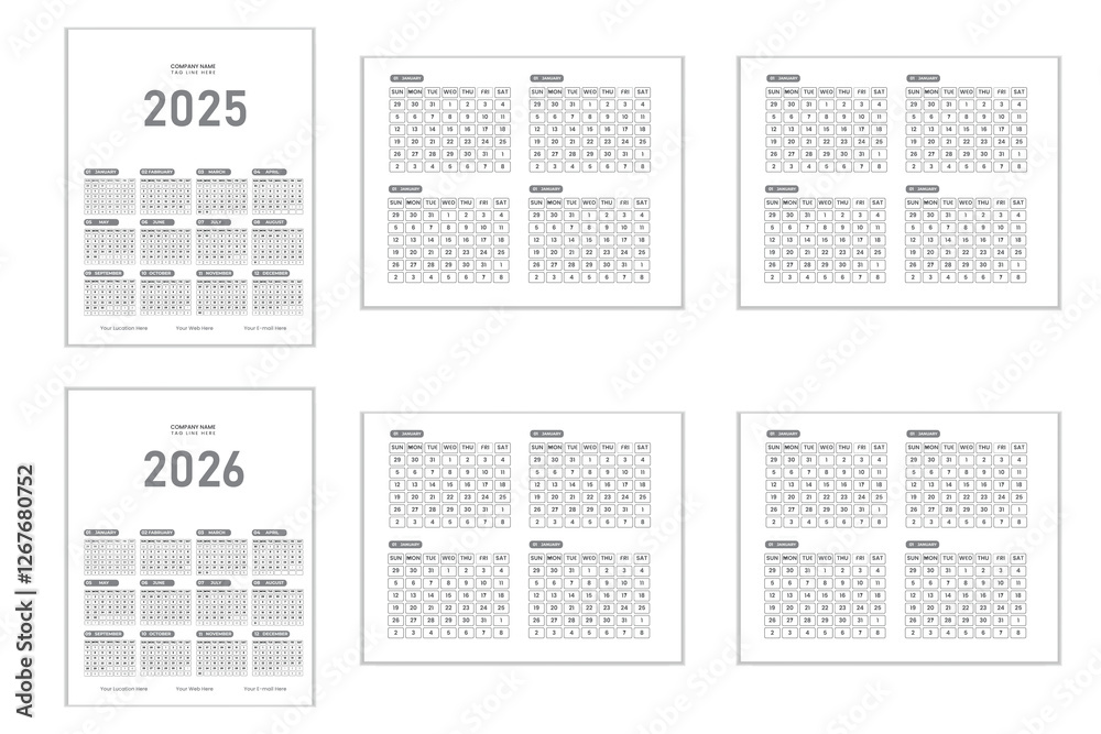 Vector de Stock 2026 Desk calender, tamplete, design, 2025, medical ...