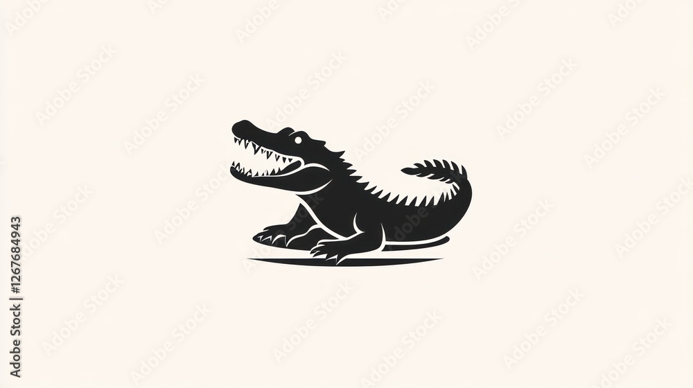 Alligator emblem on white. Mascot for wildlife conservation. Symbol for ...