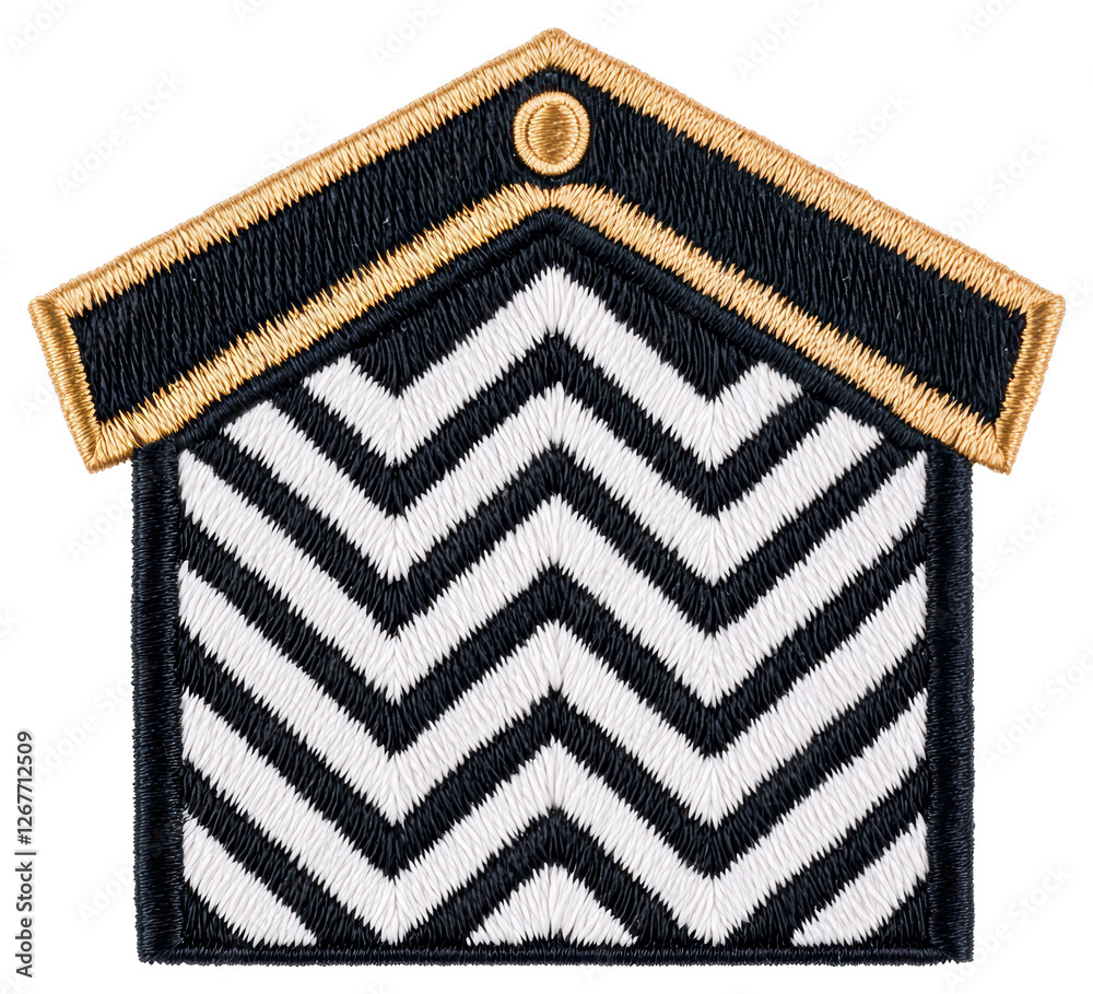 Navy Rank Insignia Black Chevron with Gold Trim on Transparent ...