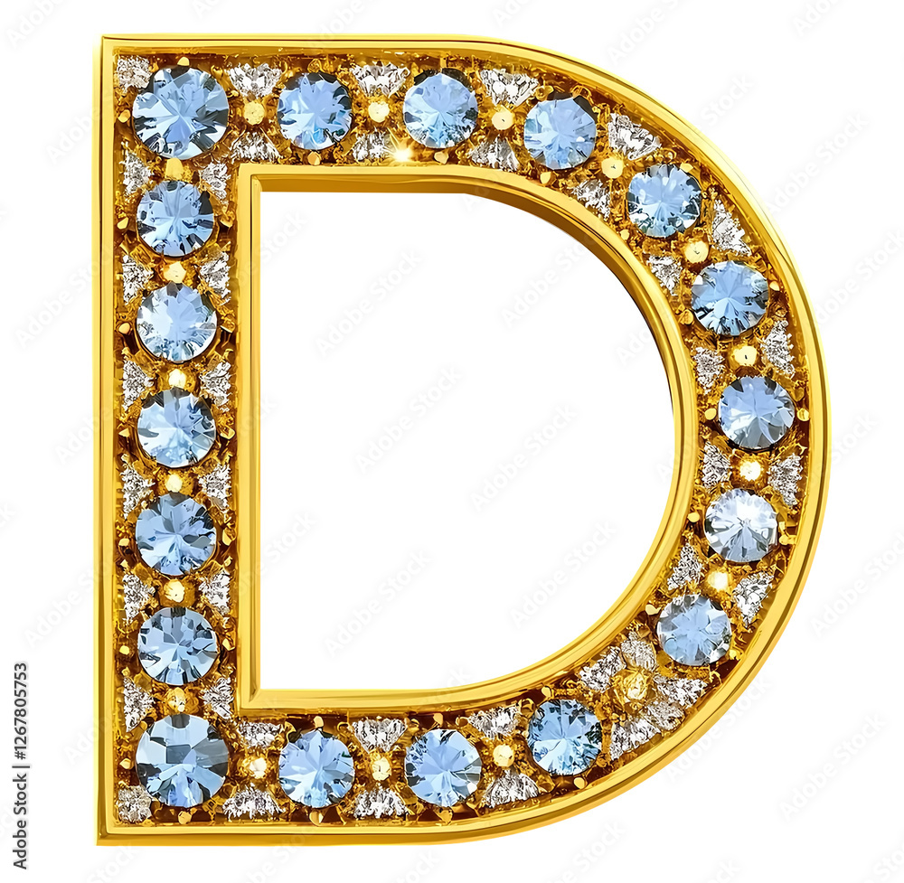 Letter D gold 3d and encrusted with diamonds d png clipart cutout ...