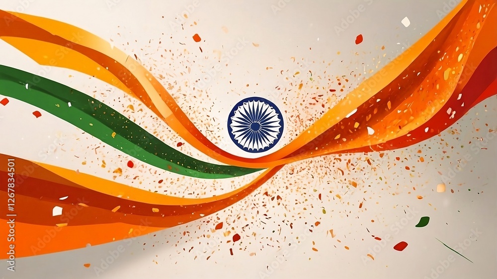 Abstract Ashoka Chakra Celebration for India Republic Day India ...