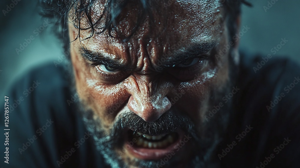 frustrated angry man with furious mad face showing rage upset ...