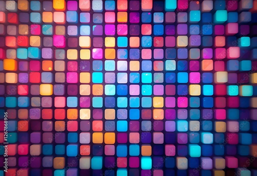 Abstract pastel neon rainbow pixel texture bg video screen. Tv pattern ...