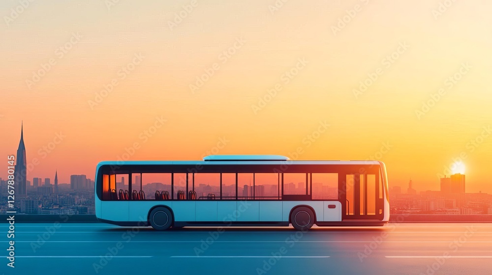 Futuristic electric public transport system with autonomous AI buses ...