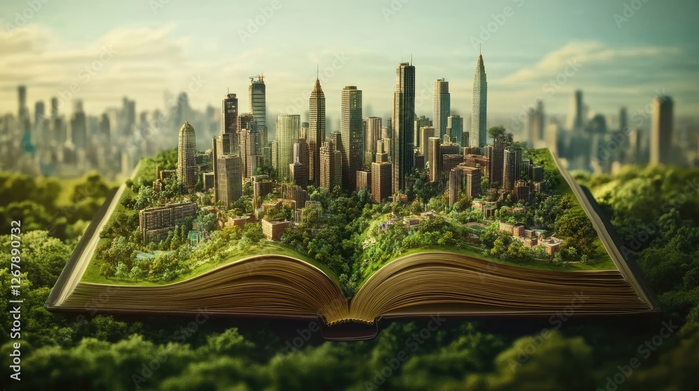 Floating book projects a digital twin of a sustainable smart city being ...