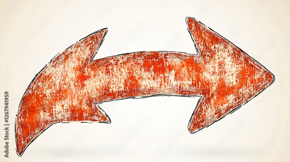 Rusty double arrow pointing left and right, grunge design, isolated on white, graphic resource ...