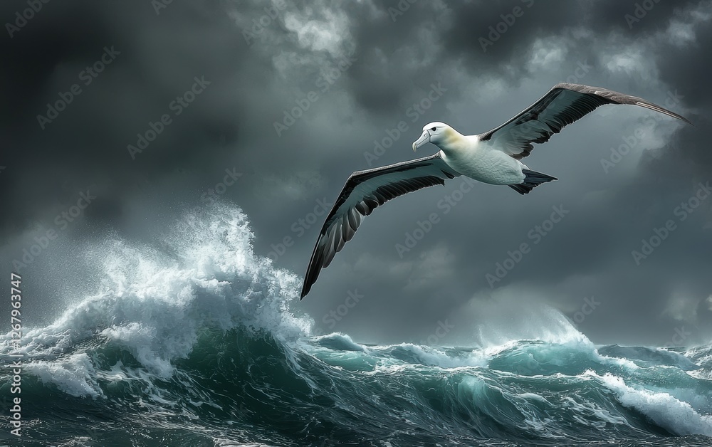 National Geographic Massive Albatross soaring over a stormy ocean ...