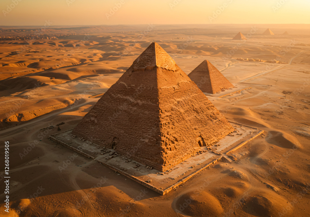 Stock-Foto „the majestic Pyramids of Giza in Egypt. The Great Pyramid ...