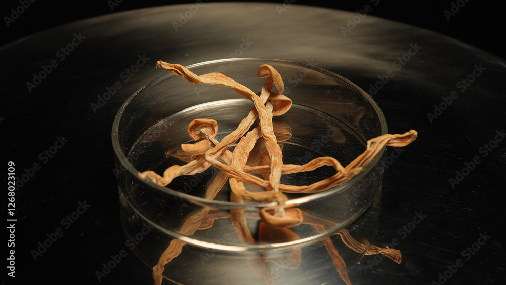 Magic Mushroom macro close up, Psilocybin psychedelic shrooms or Golden ...