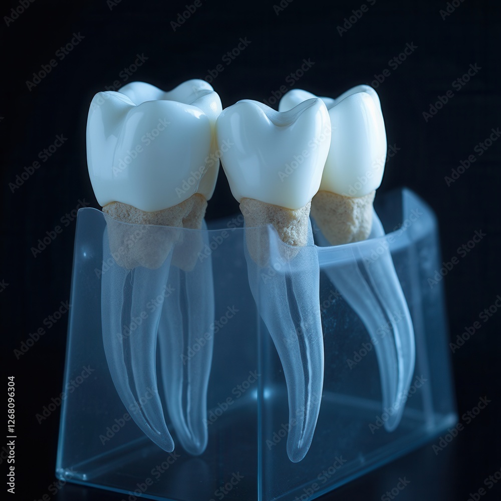 Clinical Dental Model Showing Tooth Structure in Clear Display Case ...