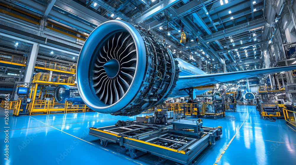 Jet Engine Assembly: A powerful jet engine, a marvel of engineering ...