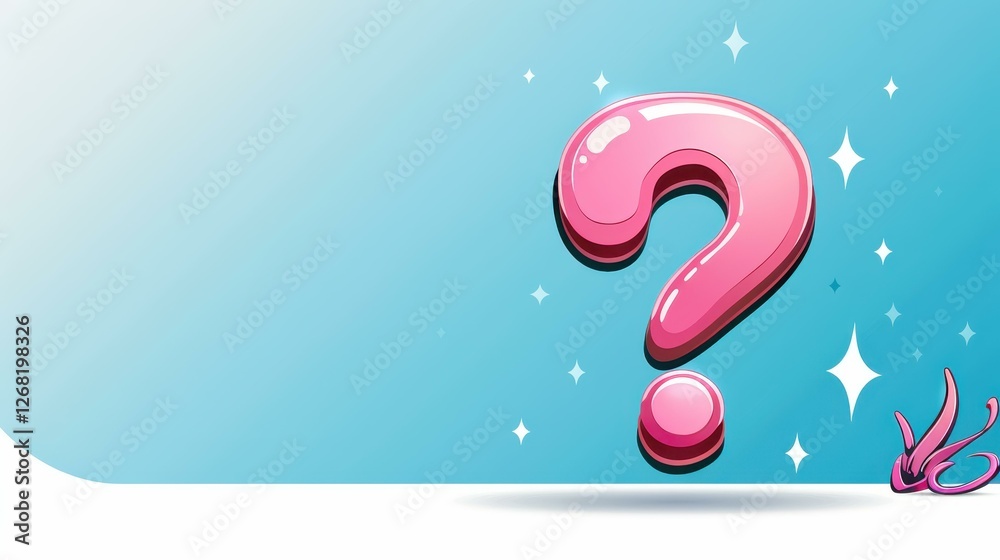 Bright blue sticker with a bold question mark, perfect for grabbing ...