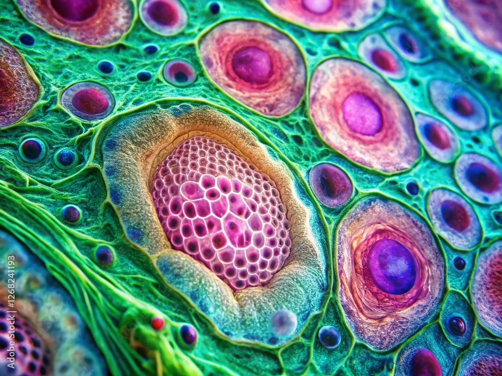 Microscopic View of Sebaceous Gland: Human Skin Anatomy Detail Stock ...
