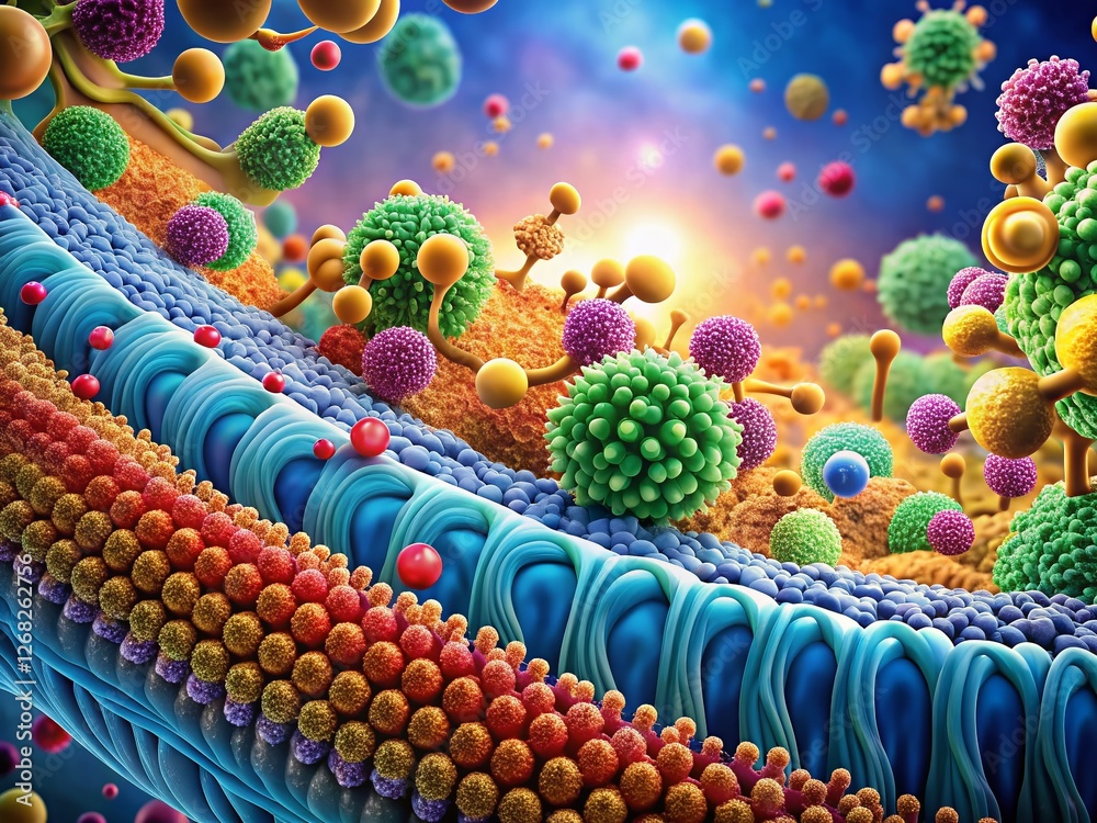 Panoramic Microscopic View: Cell Membrane Structure Diagram, Biology ...