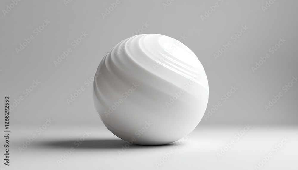 White stress ball, realistic topside mockup, subtle creases, soft ...