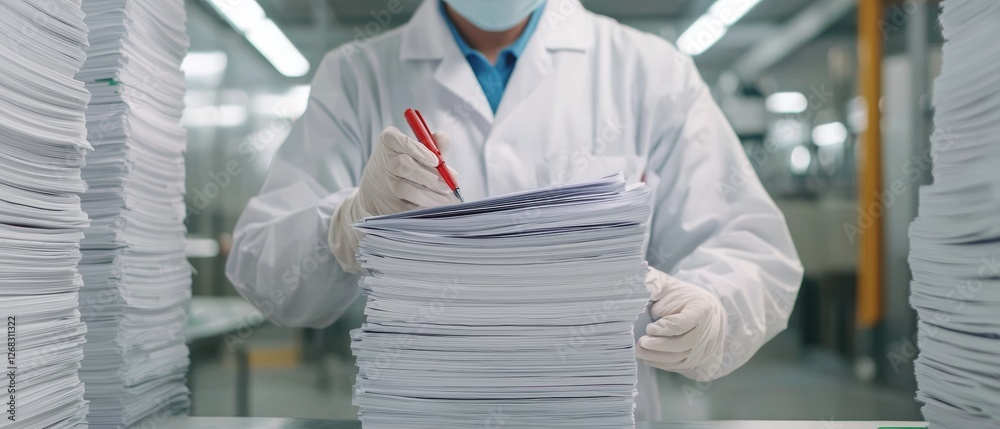 Document verification professional performing inspection verifying ...