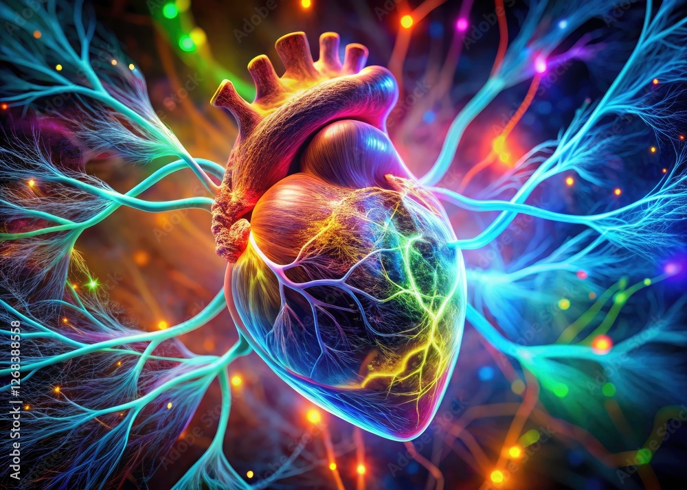 Microscopic and macro views reveal intricate heart pulse anatomy; a ...